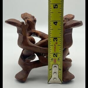 Other | Vintage Hand Carved Camel Interlocking Wood Plant Stand | Poshmark